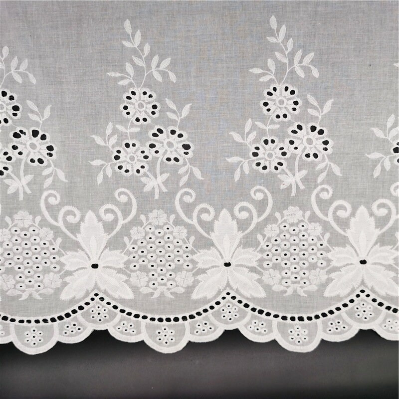 Hot New Embroidery Flower Eyelet Cotton Lace Fabric for Baby Dress ...