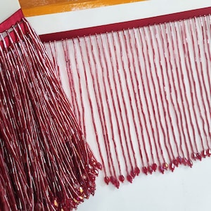 15cm Wide Dangling Crystal Beaded Fringe Trim Heavy Bead Tassel ...