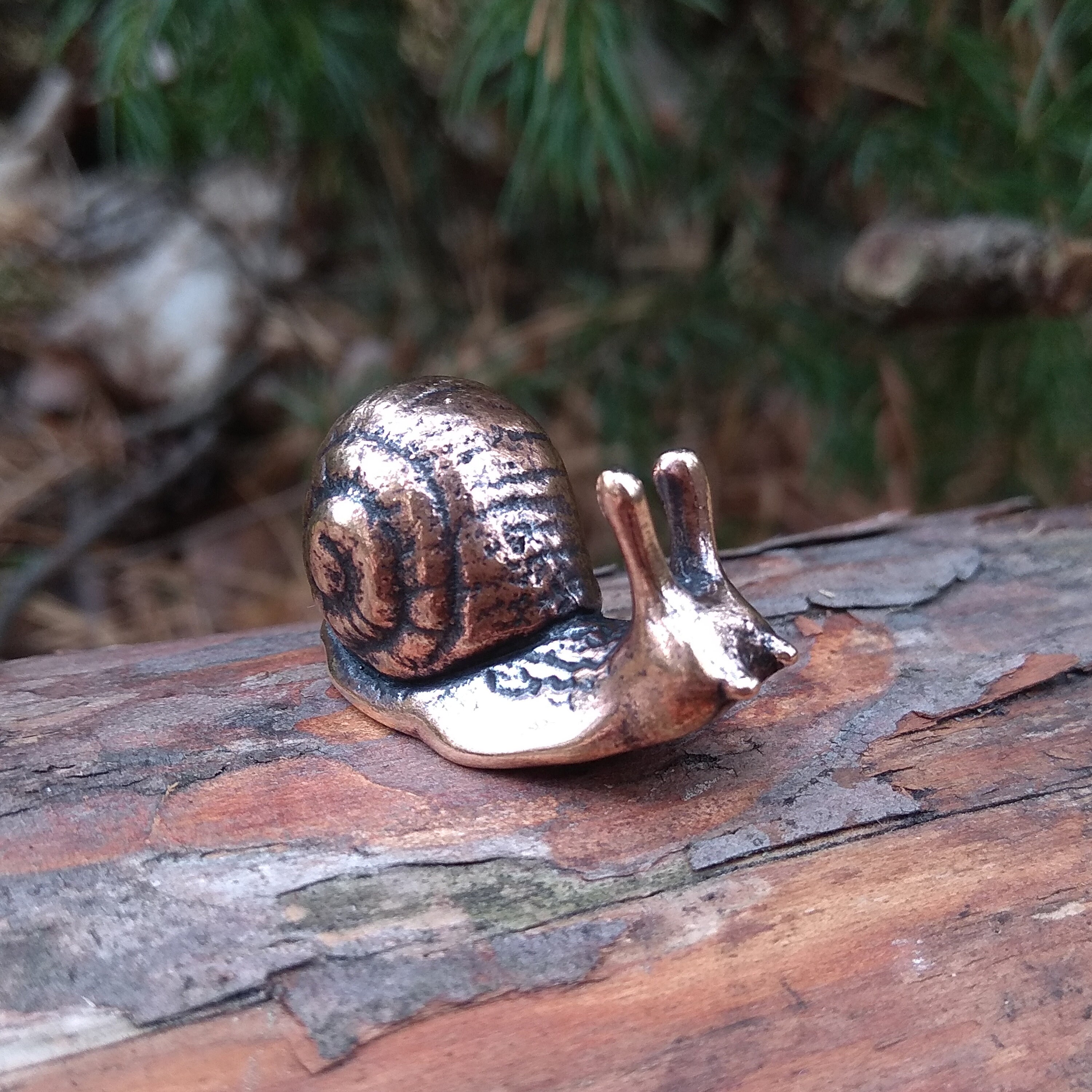 Snail. Miniature figurine. Bronze | Etsy
