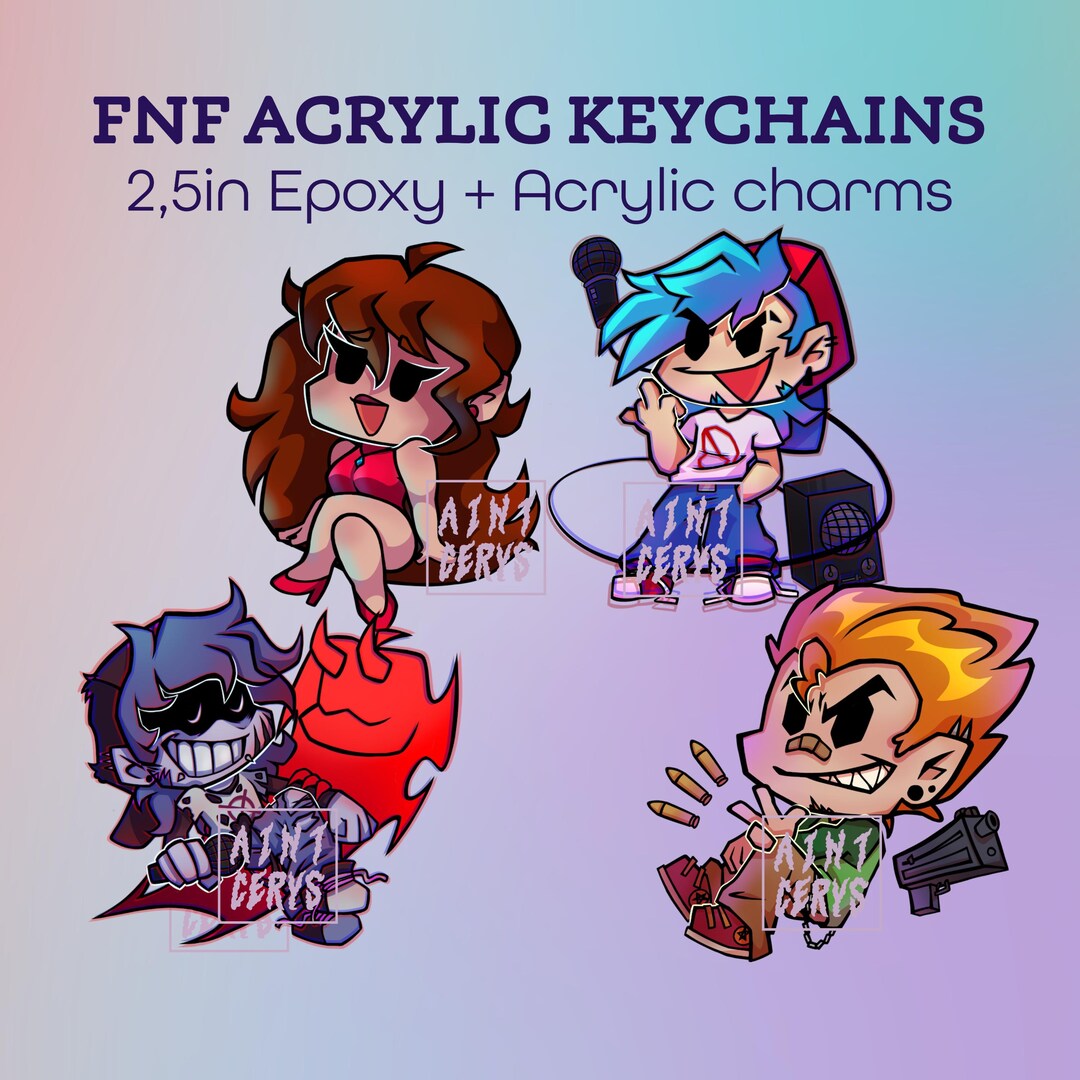 FRIDAY NIGHT FUNKIN Fnf Acrylic Keychain Charms - Etsy