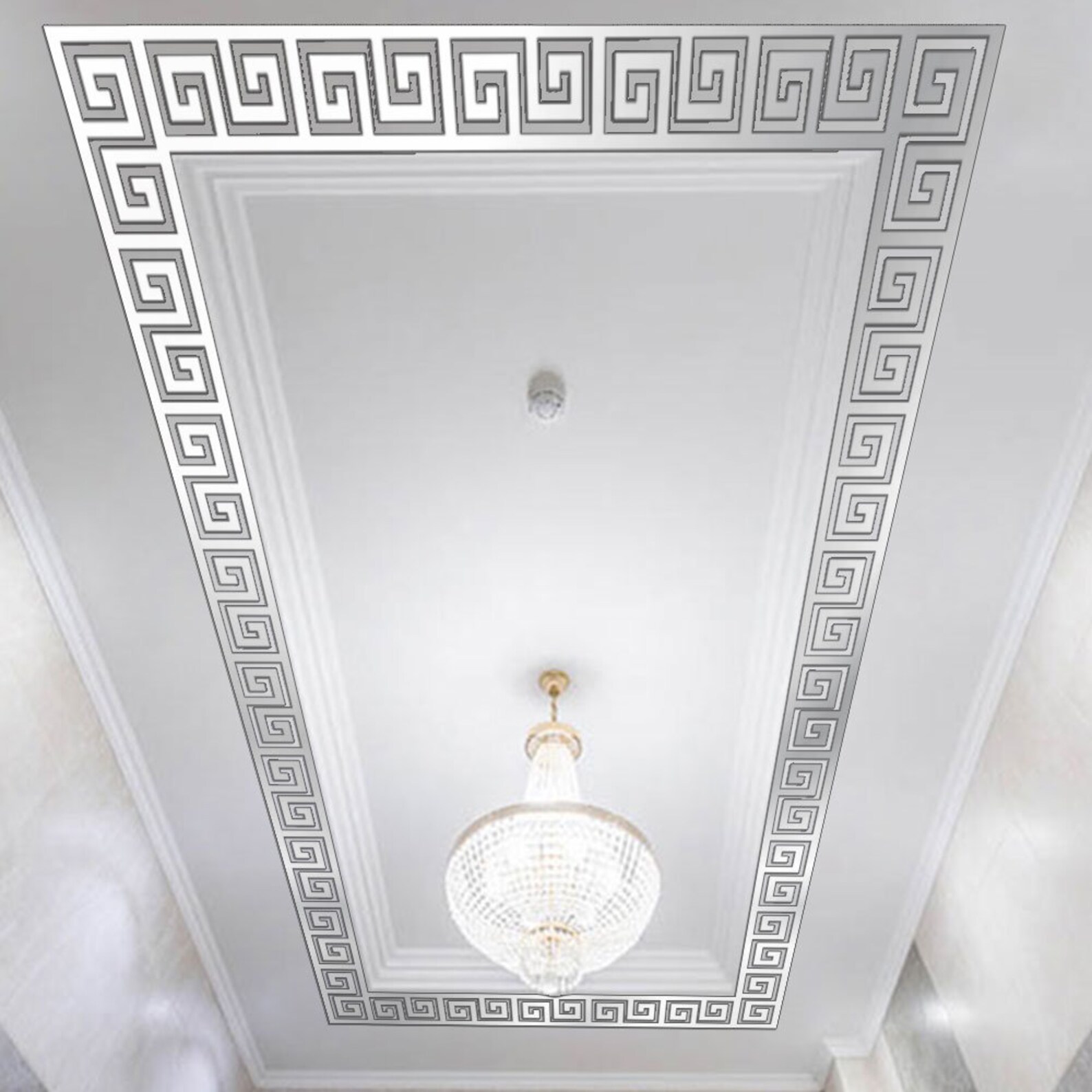 Greek Key Interior Decoration With Mirror Effect Mirror Wall - Etsy