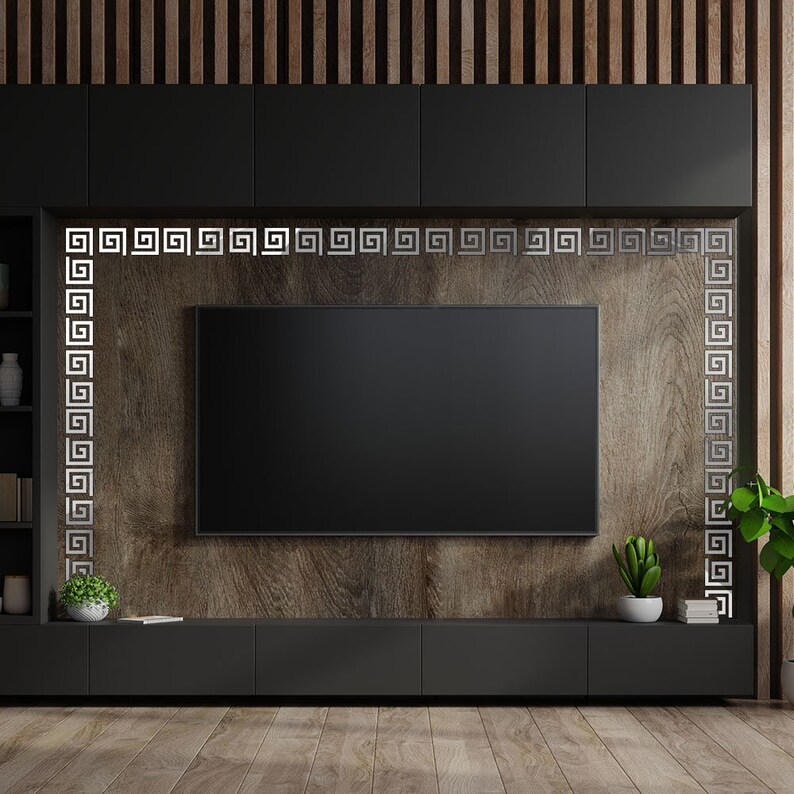 Greek Key Interior Decoration With Mirror Effect Mirror Wall - Etsy