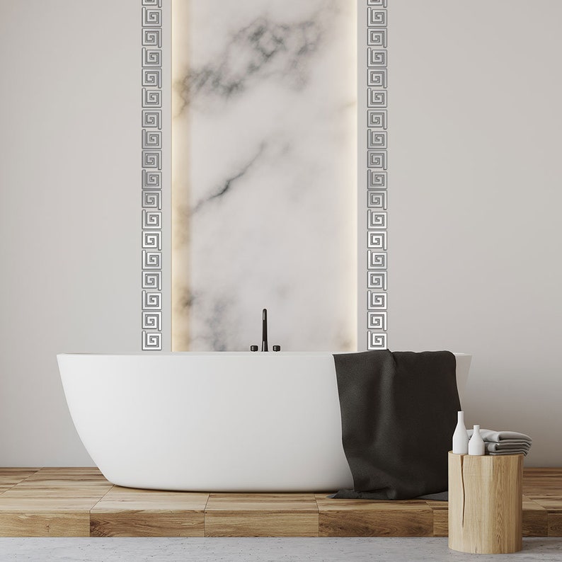 Greek Key Interior Decoration With Mirror Effect Mirror Wall - Etsy