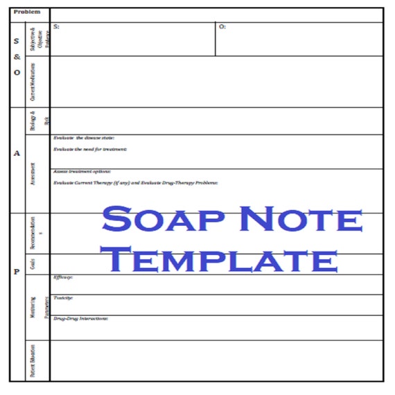 Soap Note Template with 3 example of soap note for nursing | Etsy