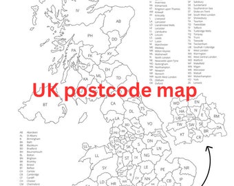 Printable UK Postcode Map, Sales Map, Orders Map, Digital File - Etsy
