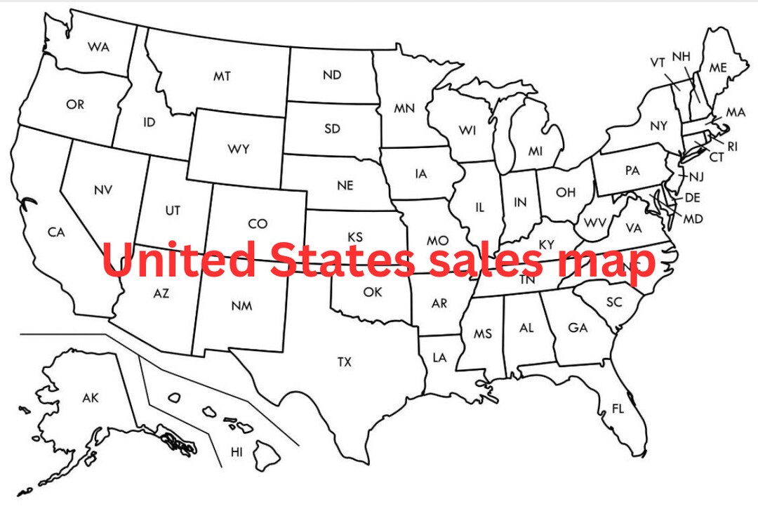 United States Sales Map Printable Map Business Sales Map Small Business ...