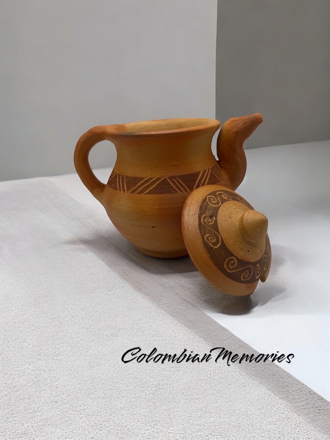 Handmade Clay Sugar Bowl and Salt Cellar – Ráquira Pottery – Colombian ...