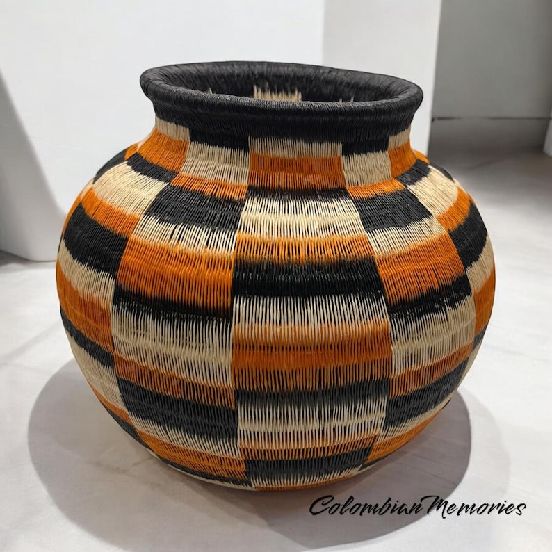 Handwoven Werregue Basket - Authentic Colombian Decor - Eco-friendly ...