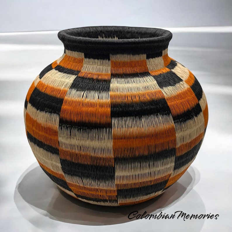 Handwoven Werregue Basket - Authentic Colombian Decor - Eco-friendly ...