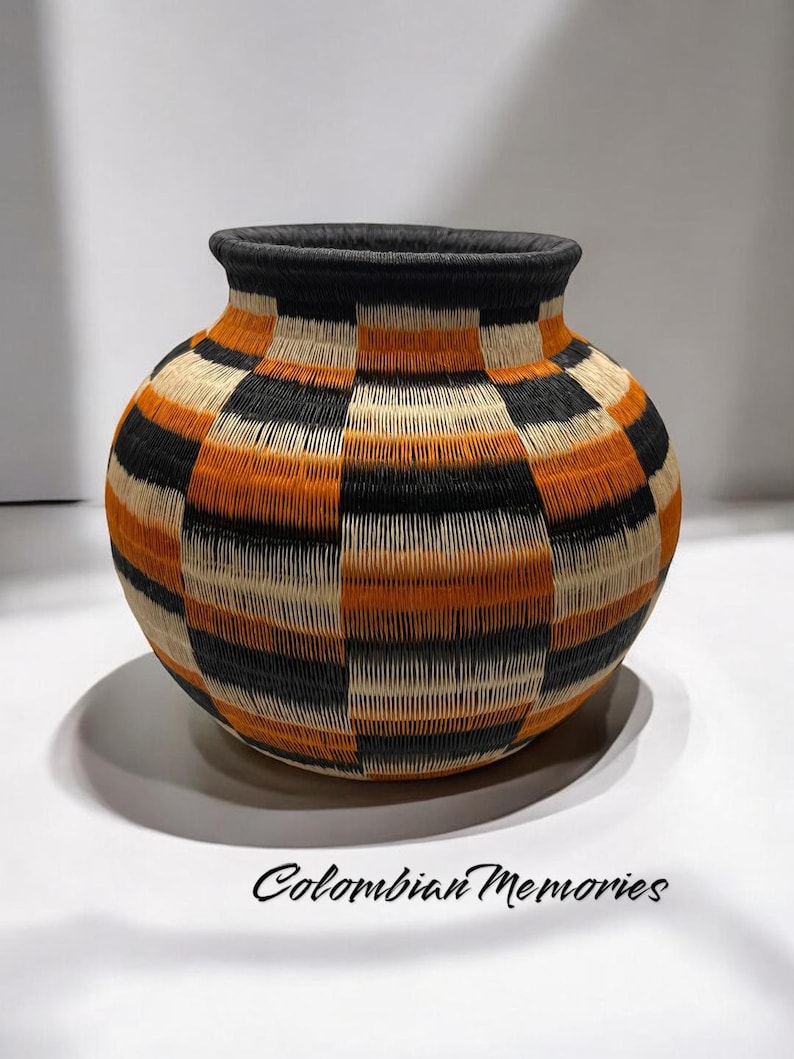 Handwoven Werregue Basket - Authentic Colombian Decor - Eco-friendly ...