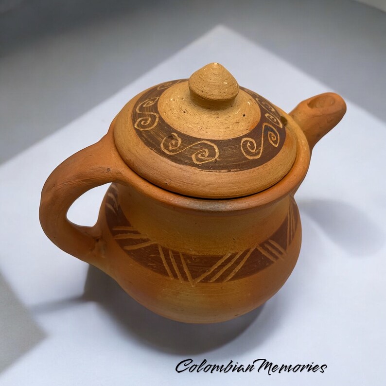 Handmade Clay Sugar Bowl and Salt Cellar – Ráquira Pottery – Colombian ...