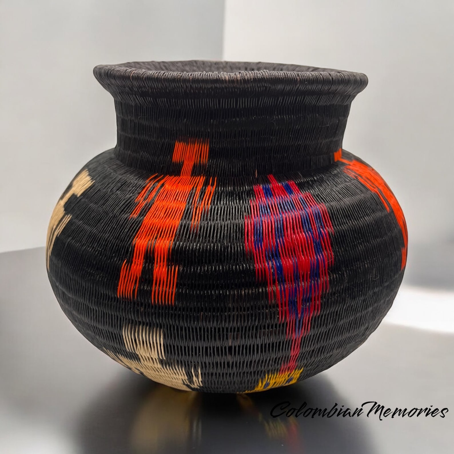 Authentic Handwoven Werregue Basket - Unique Colombian Artisan Craft ...