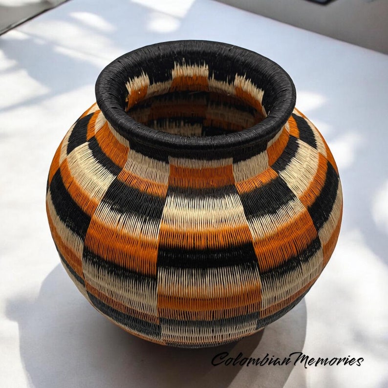 Handwoven Werregue Basket - Authentic Colombian Decor - Eco-friendly ...
