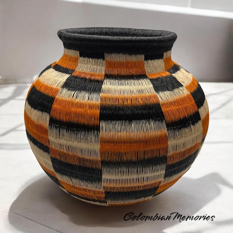 Handwoven Werregue Basket - Authentic Colombian Decor - Eco-friendly ...