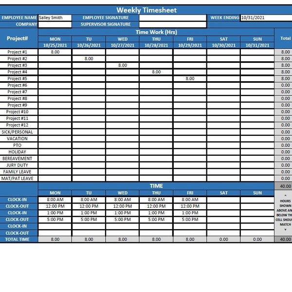 Timesheet - Etsy