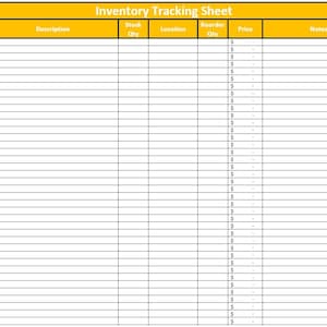 Inventory Tracking Sheet Templates - 7 Colors (excel, Editable ...