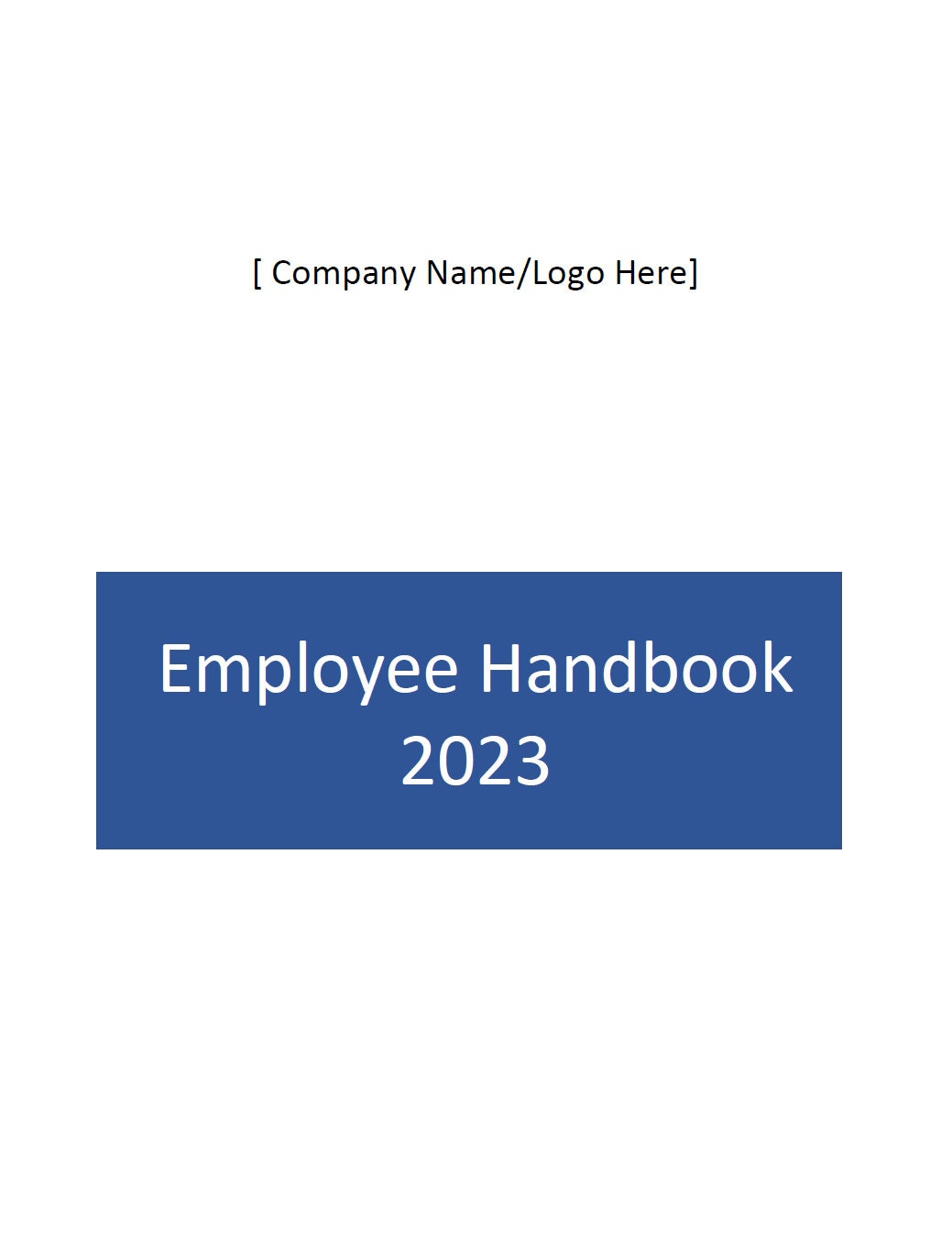 Employee Handbook Template (word, Downloadable, Editable, Printable) - Etsy