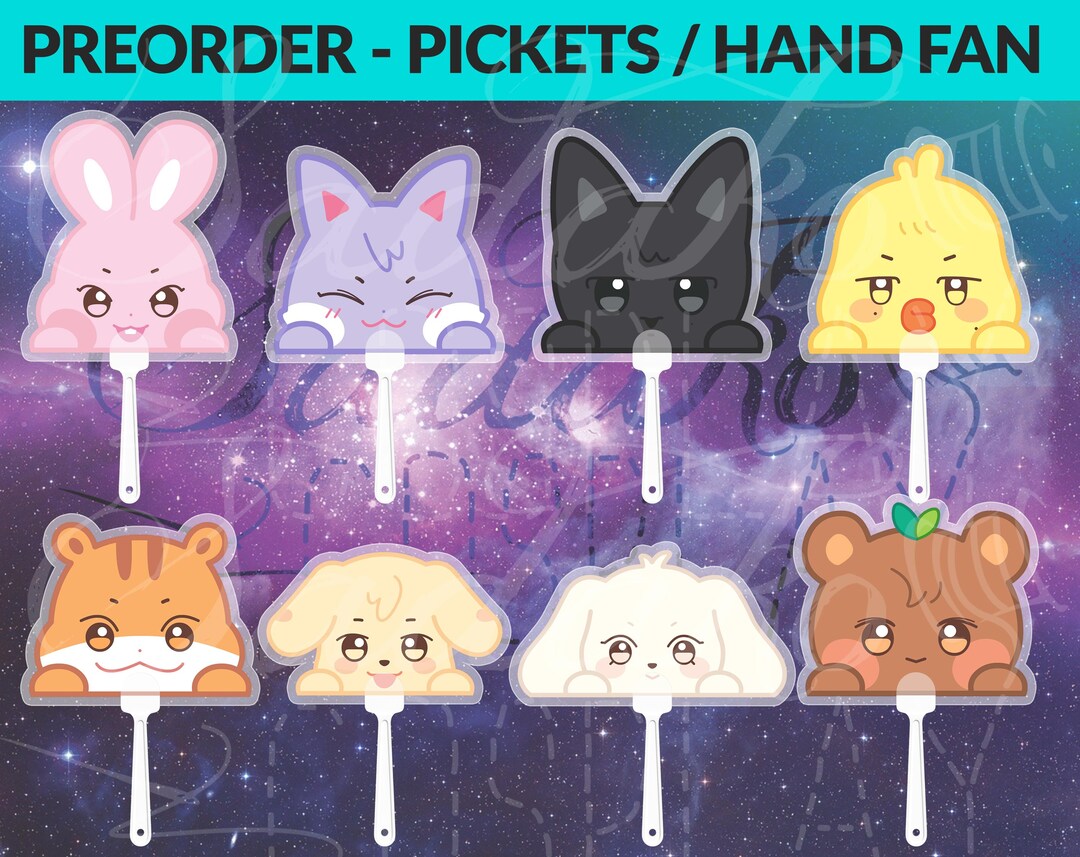 PREORDER ATEEZ Hand Fan Hand Picket Fan Made of PVC, Peeking Aniteez, K ...
