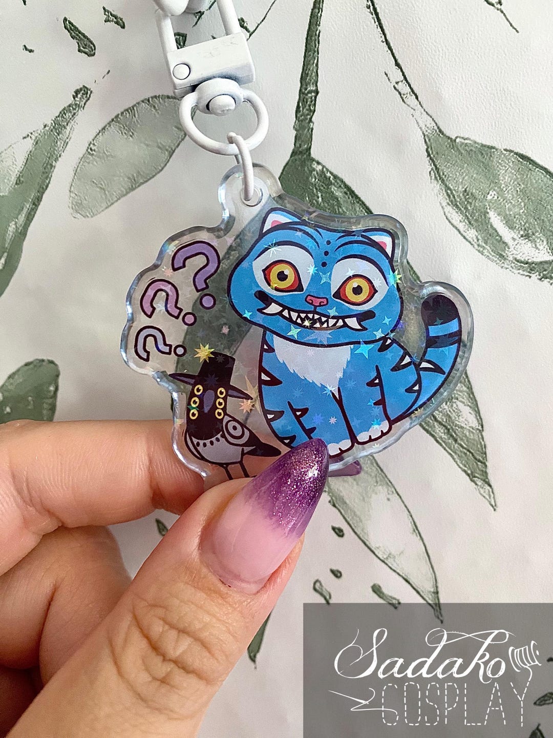 Derpy Tiger & Sussie Acrylic Keychain With Holographic Glitter Stars, K ...