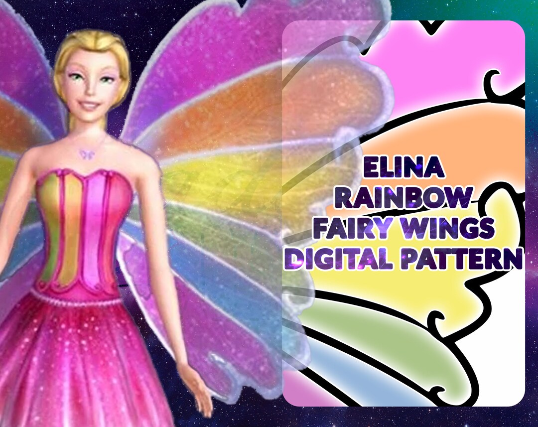 DIGITAL PATTERN - Elina Rainbow Fairy Wings - Cosplay, Costume, A4 & US ...