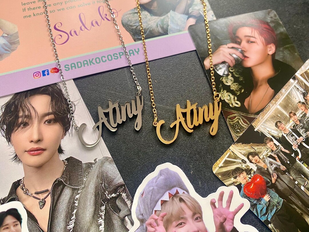 Atiny Silver Gold Stainless Steel Necklace, ATEEZ ATZ Chain, Sterling ...