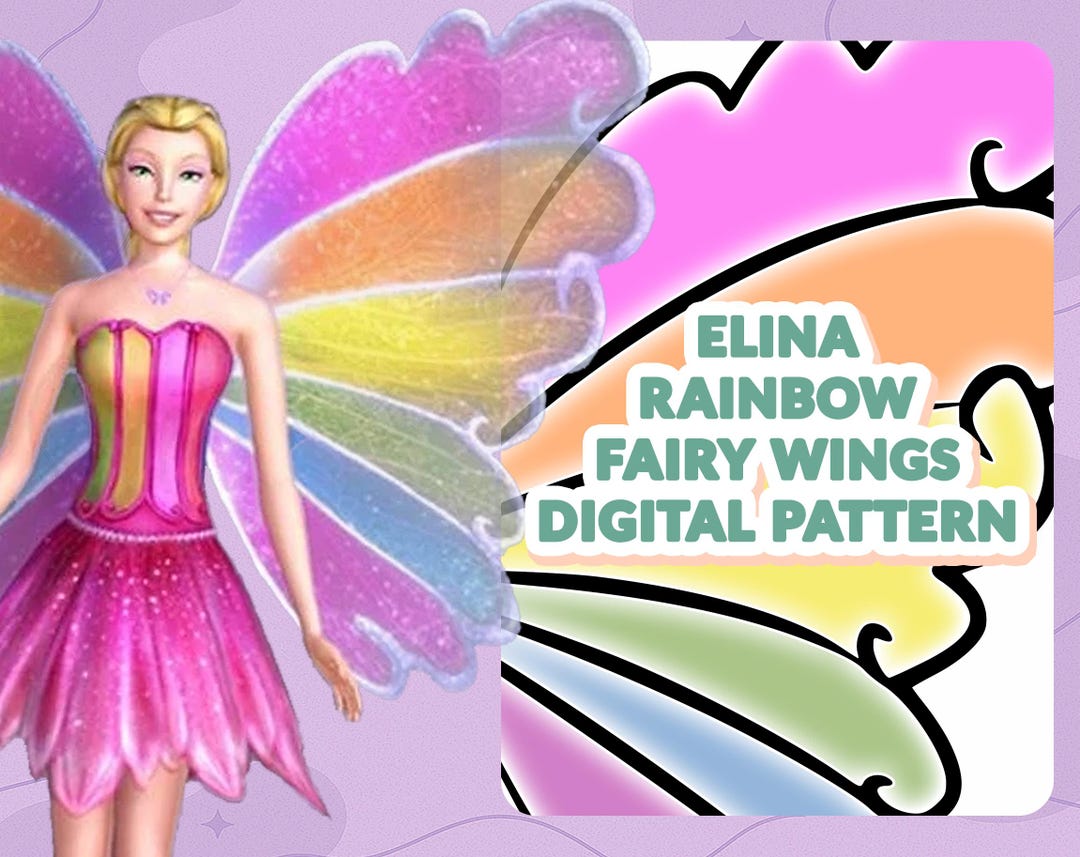 DIGITAL PATTERN - Elina Rainbow Fairy Wings - Cosplay, Costume, A4 & US ...
