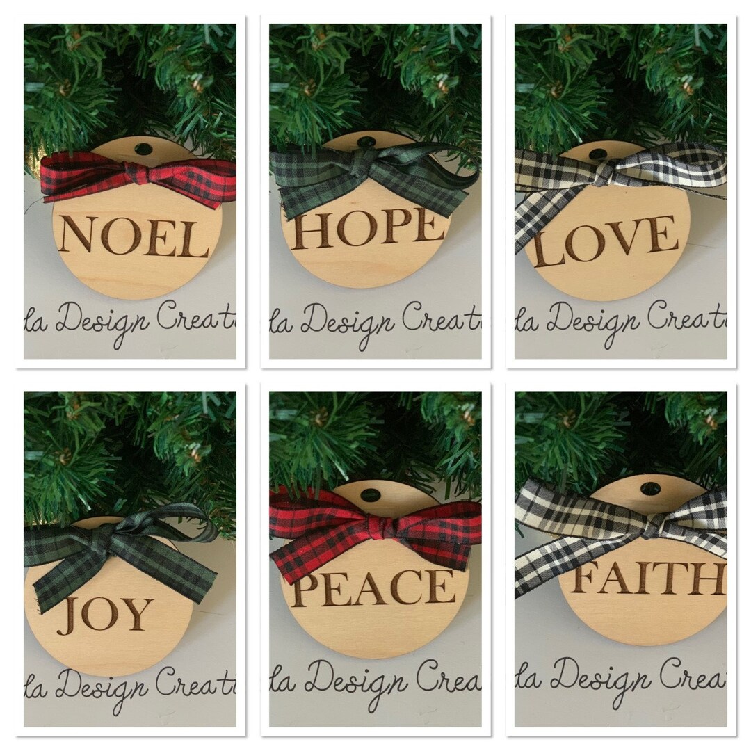 Christmas Word Ornaments - Etsy