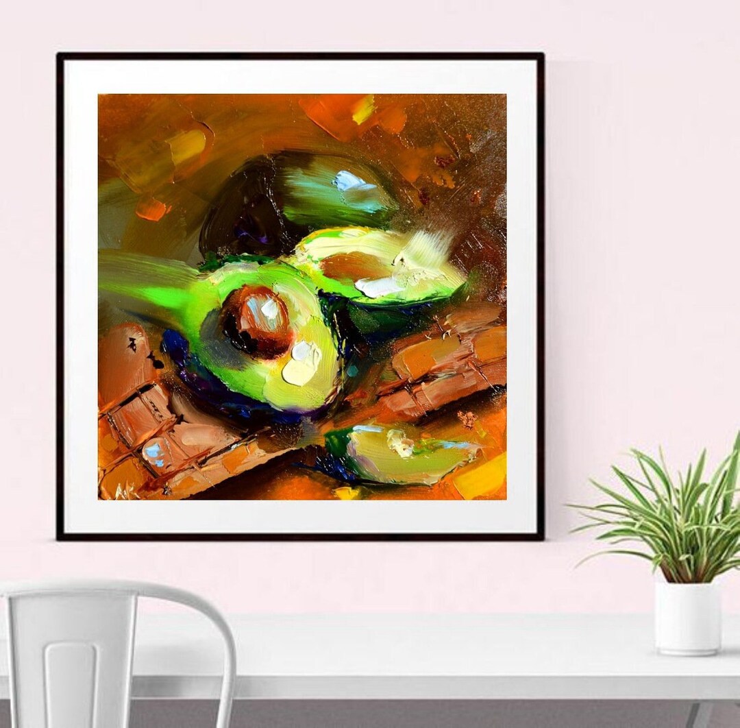 Half Cut Avocado Art , Avocado Print for Kitchen Print Avocado Kitchen ...