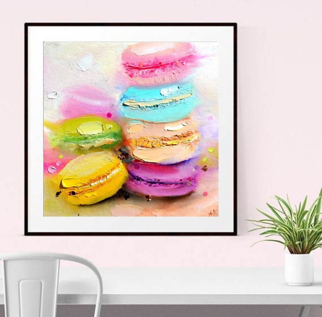 Macarons Art Painting Macarons Print French Macarons, Chocolate ...