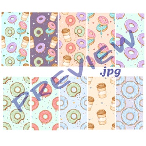 Donut Digital Papers, Seamless Patterns Png, Donuts Pattern, Cake Png ...
