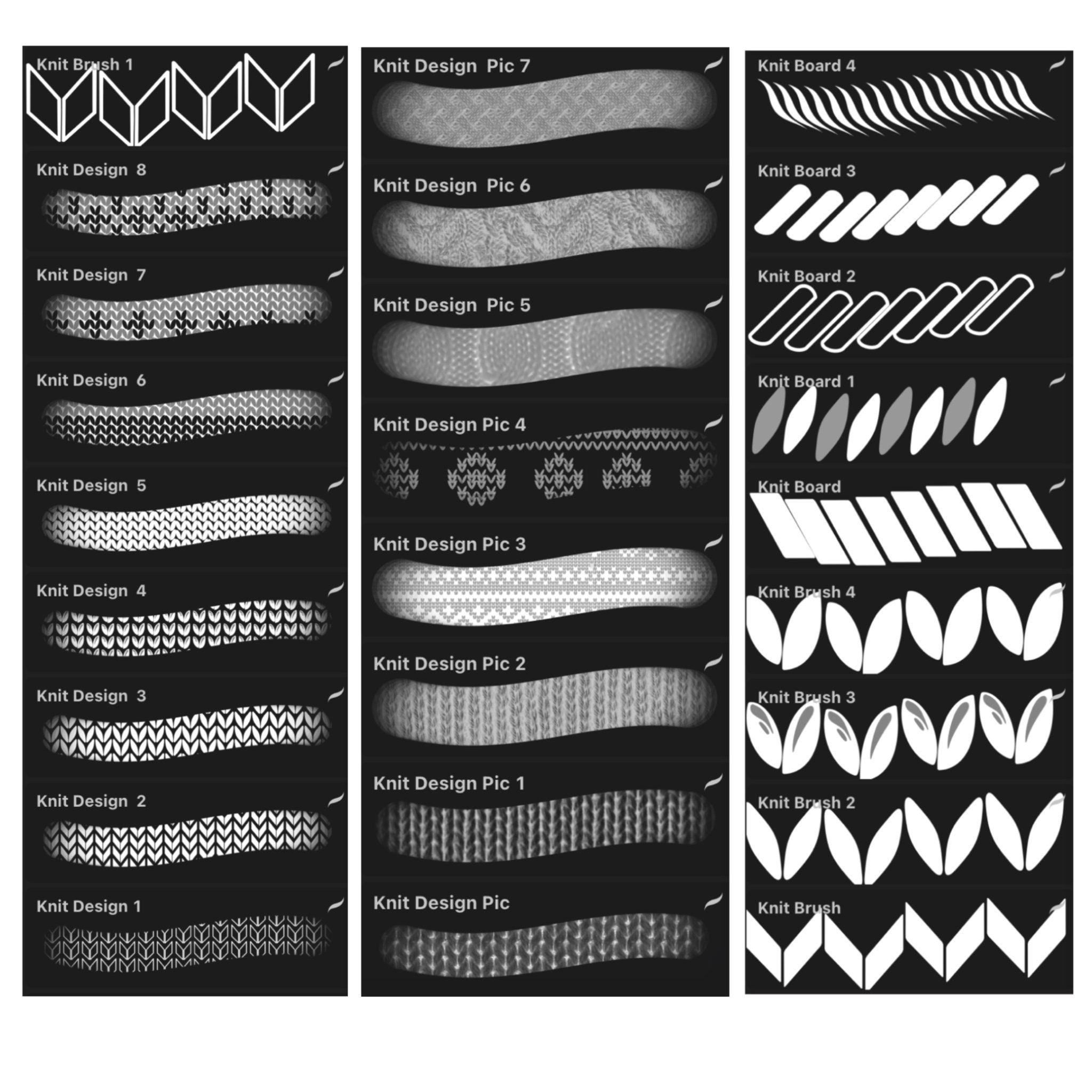 Knitting Texture Brushes. Knitting Design Brushes, Digital Brushes for ...