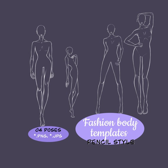 Fashion Body Templates Fashion Figure Body Stamp Png - Etsy