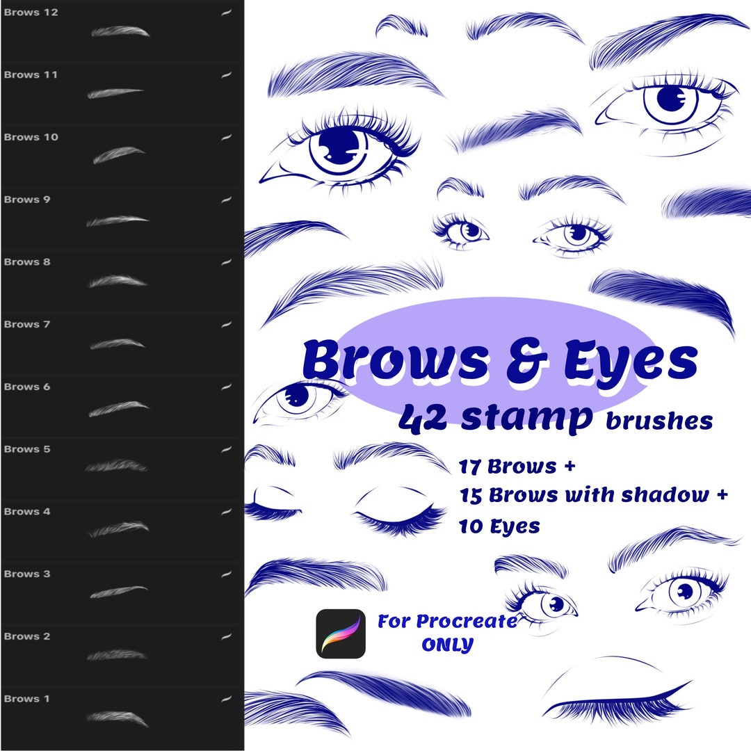 Eyebrow Brushes Procreate, Procreate Brows Brushes, Eyes Brushes ... Eyebrow Brushes Procreate, Procreate Brows Brushes, Eyes Brushes ...