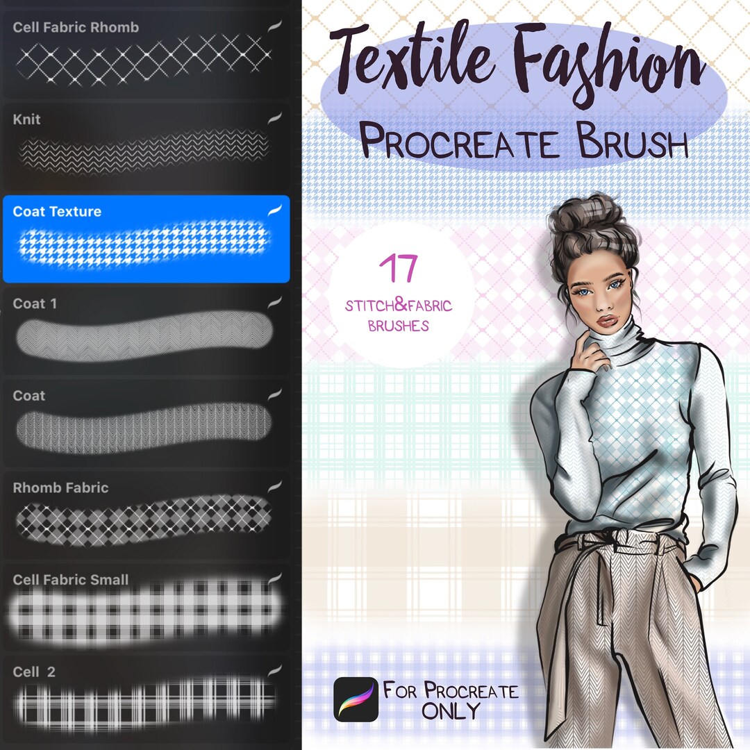Textile Brush Set Procreate. Fashion Textile Texture Brushes, Digital ...