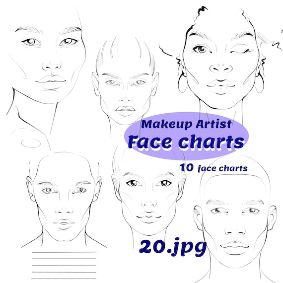 Face charts Face charts for makeup artists Makeup artist | Etsy