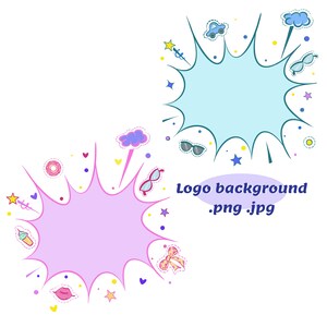 Logo Background Png Pop Art Logo Background Cartoon Logo - Etsy