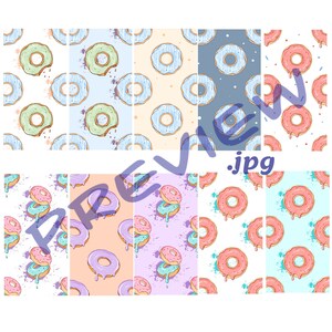 Donut Digital Papers, Seamless Patterns Png, Donuts Pattern, Cake Png ...