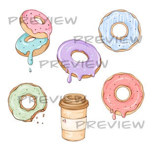 Donut Png, Donut Cliparts, Cake Png, Coffee Clipart, Coffee and Donut ...