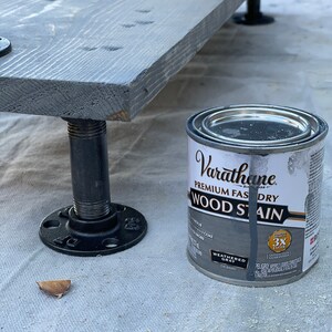 Rustic Pipe Monitor Stand With Headphone Stand (weathered Grey Stain ...