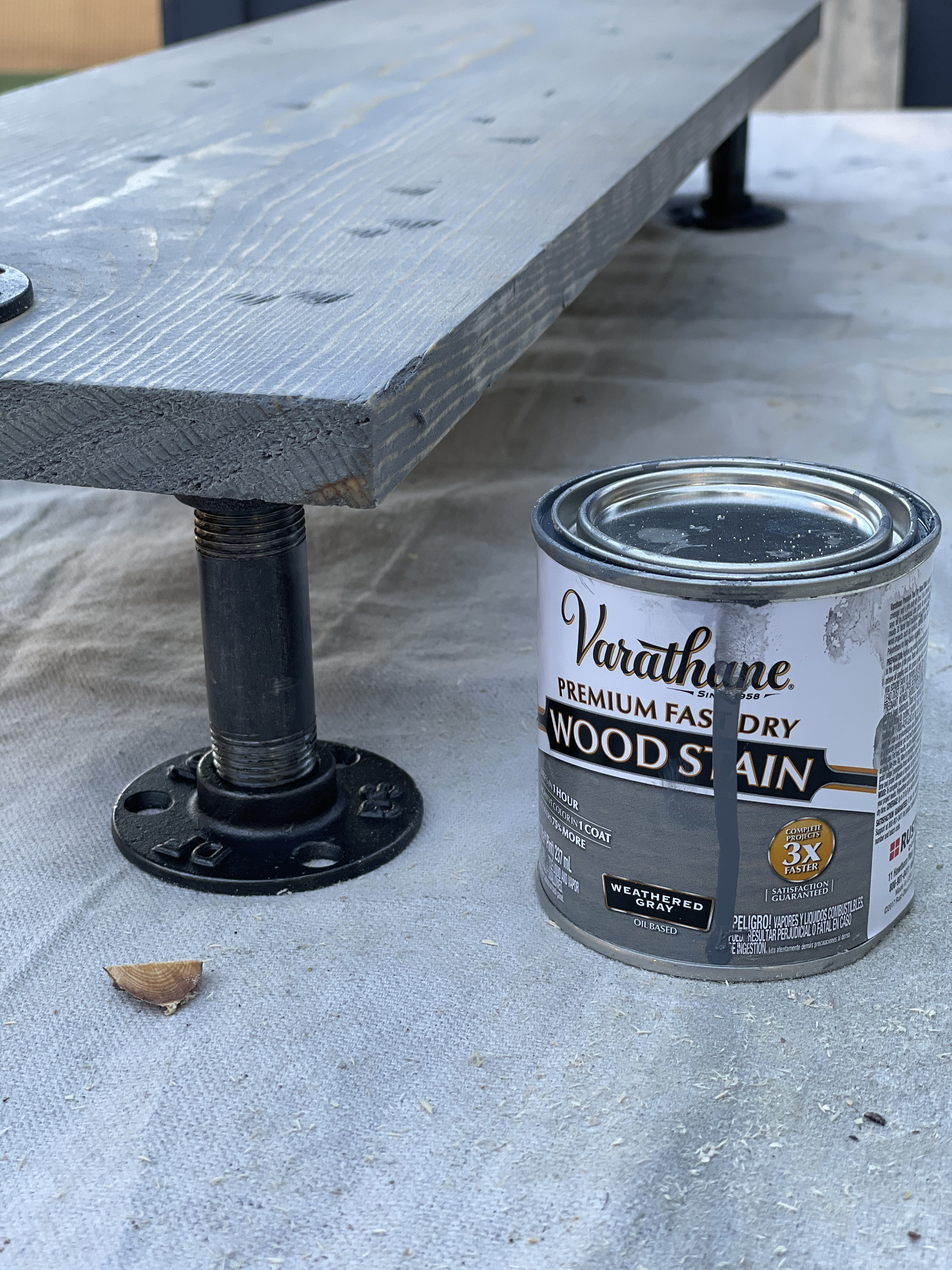 Rustic Pipe Monitor Stand With Headphone Stand (weathered Grey Stain ...