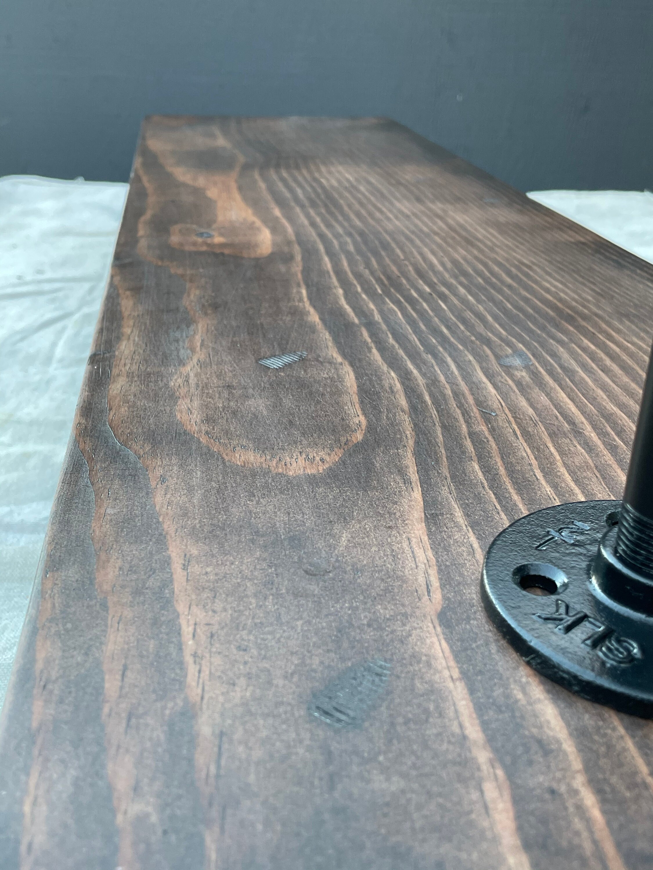 Rustic Pipe Monitor Stand (red Mahogany) With Headphone Stand - Etsy