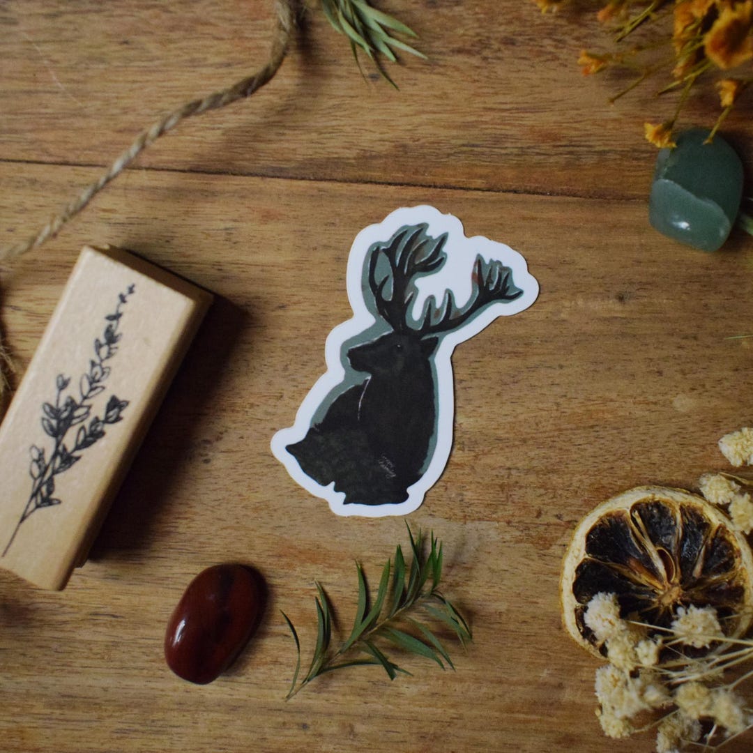 Yule Stag Die Cut Sticker - Etsy