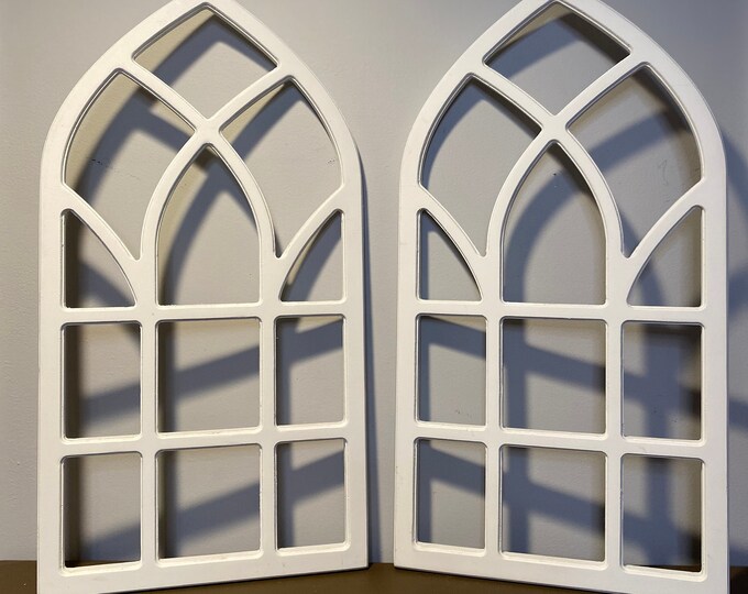 Farmhouse Arch Window Frame, Window Cutout, Rustic Wall Art, Wooden ...