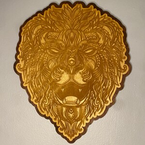 Lion Art Laser Engraved Animal Art Laser Lion Lion Decor - Etsy