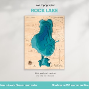 Lake House Decor, Rock Lake Map SVG, Map Art, Wood Wall Decor ...