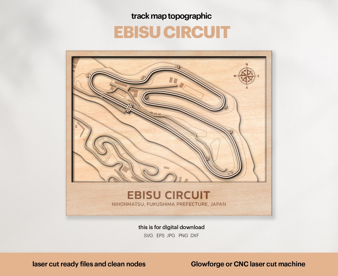 Race Tracks Map Topography, Fukushima Prefecture in Japan for Circuit ...