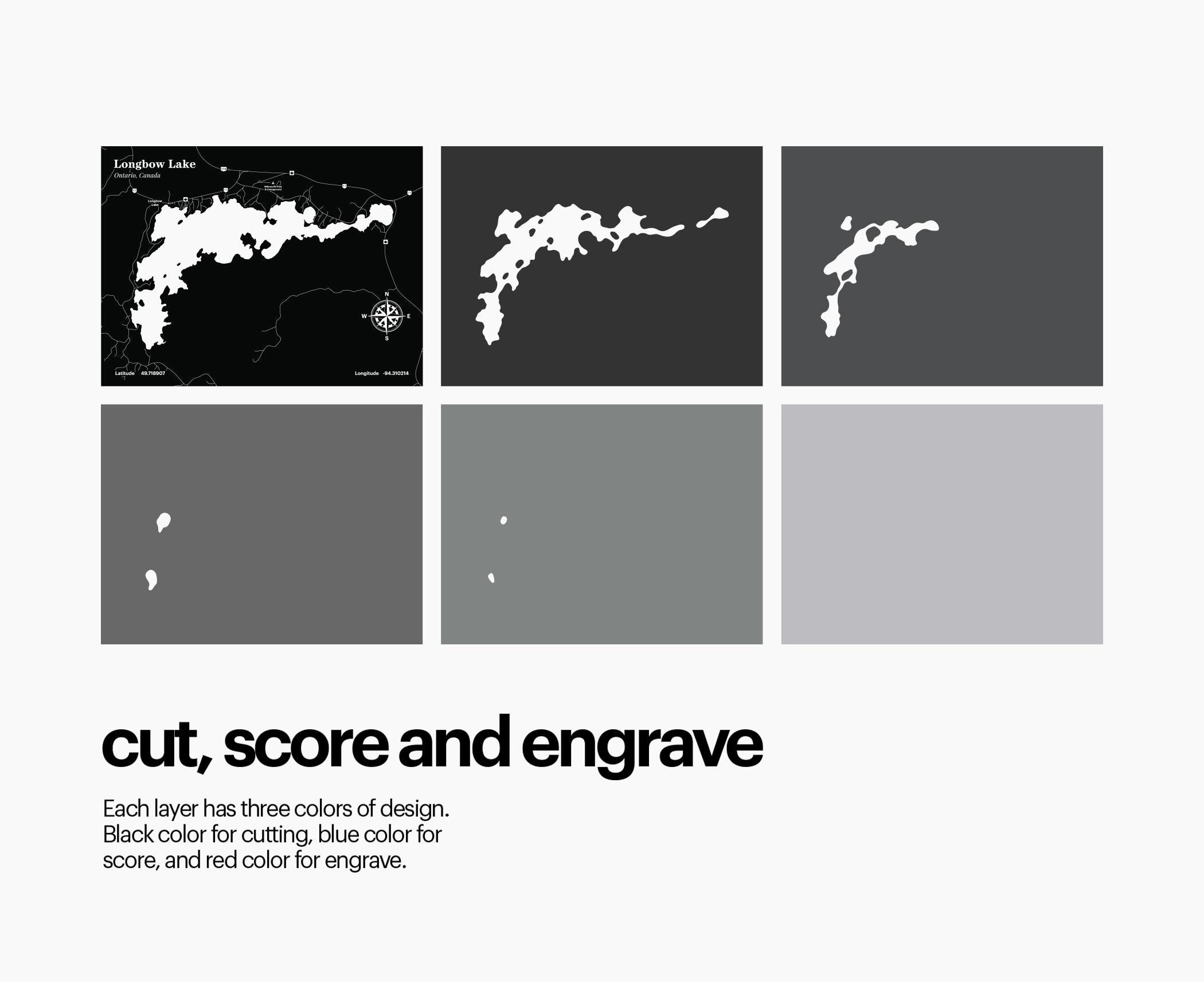Longbow Lake Map SVG: 3D Topographic Laser Cut File (digital Download ...