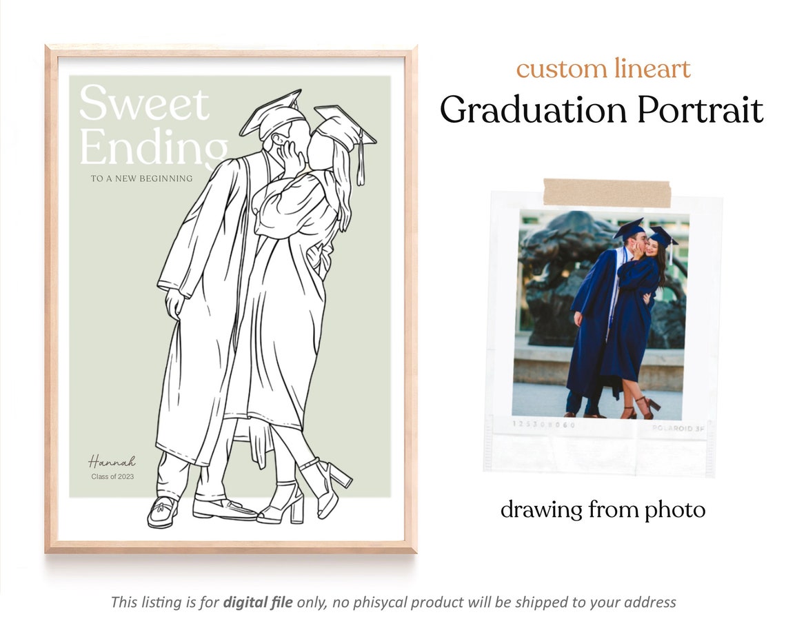 Custom Family Portrait Outline: Personalized Line Art (digital Download ...