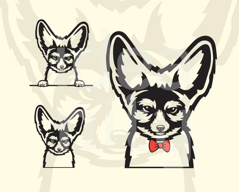 Fennec Fox Face SVG Peeking Fennec Fox Face Clipart Shirt | Etsy