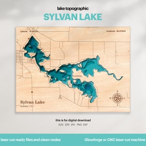 Sylvan Lake Topographic Map SVG: 3D Wood Wall Art (digital Download) - Etsy